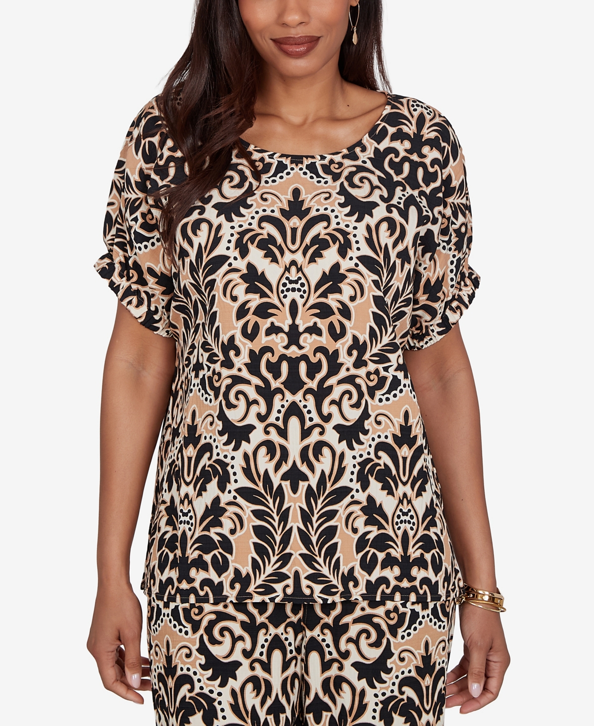 Click here for Ruby Rd. Petite Damask Textured Short-Sleeve Top -... prices