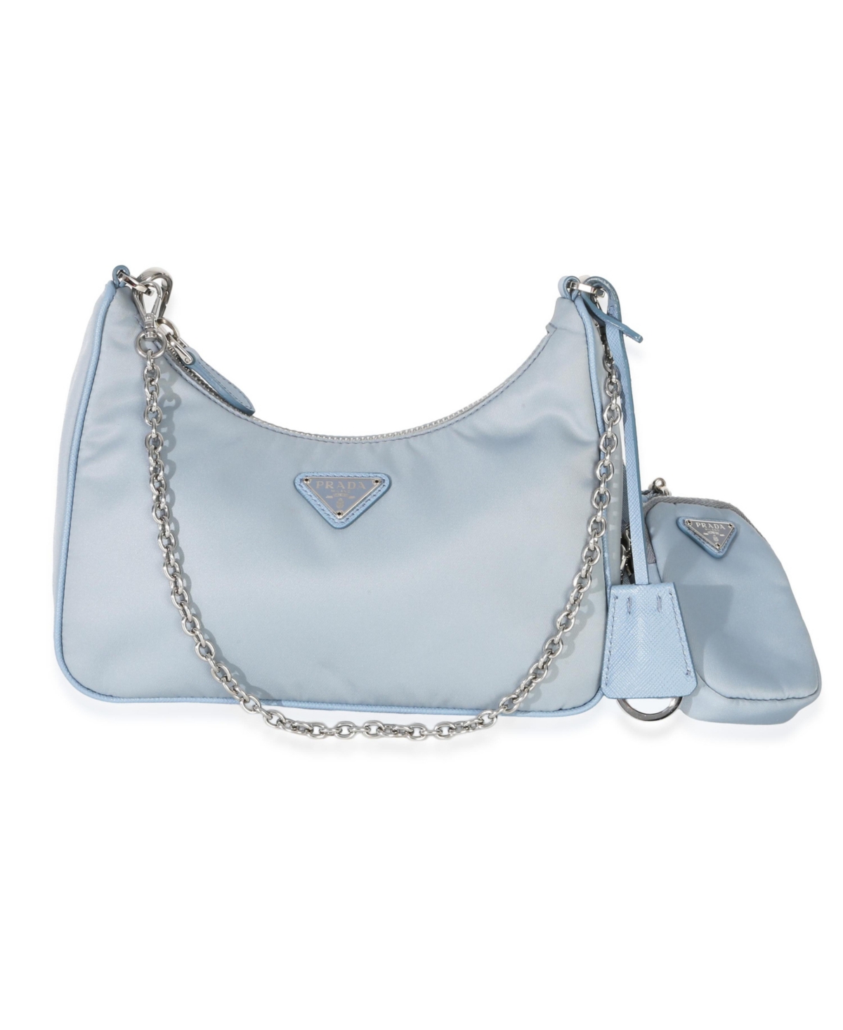 Click here for Pre-Owned Prada Blue Nylon Saffiano Leather Re-Edi... prices