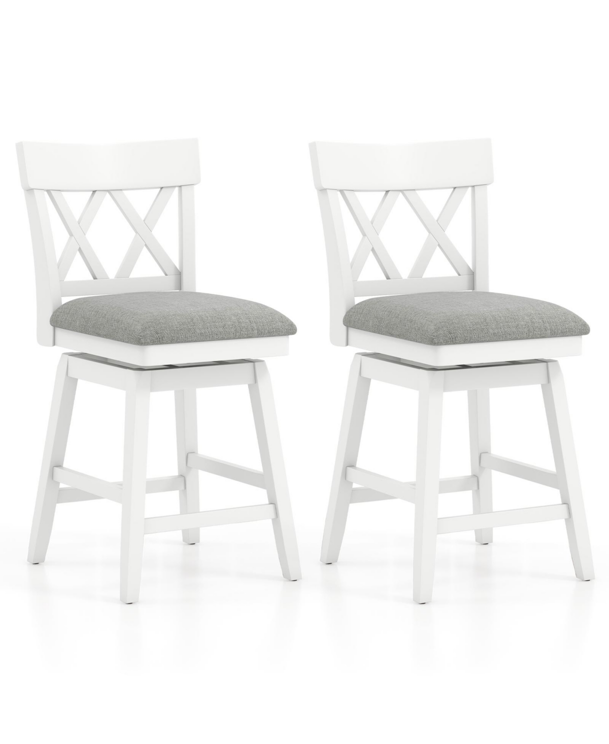 Click here for Gymax 26 Inch Set of 2 Bar Stool Wooden Chair Cont... prices