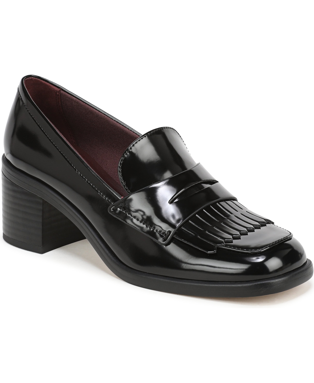 Click here for Franco Sarto Womens Elian Square Toe Loafers - Bla... prices