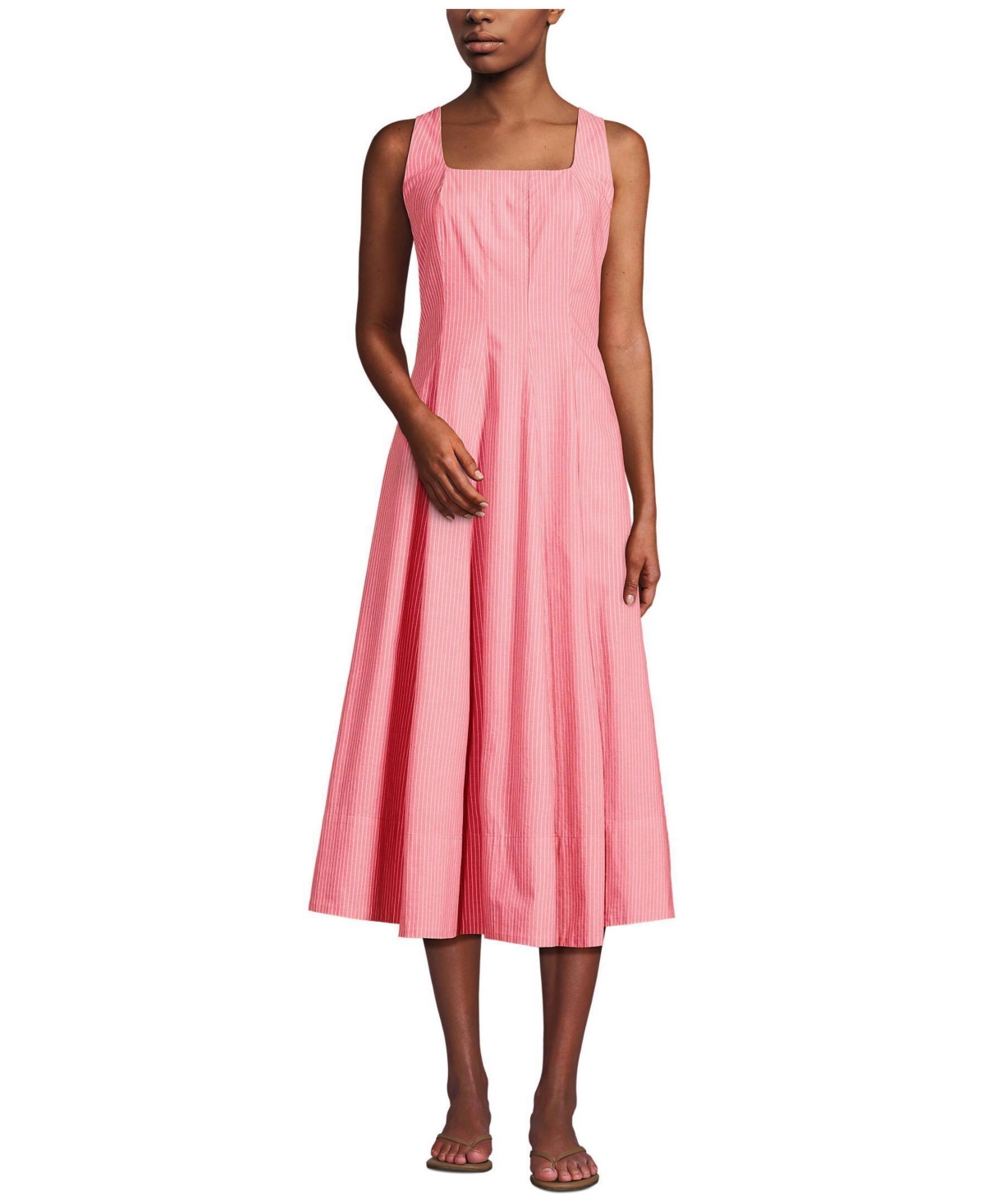 Click here for Lands End Womens Princess Seamed Cotton Poplin Mid... prices