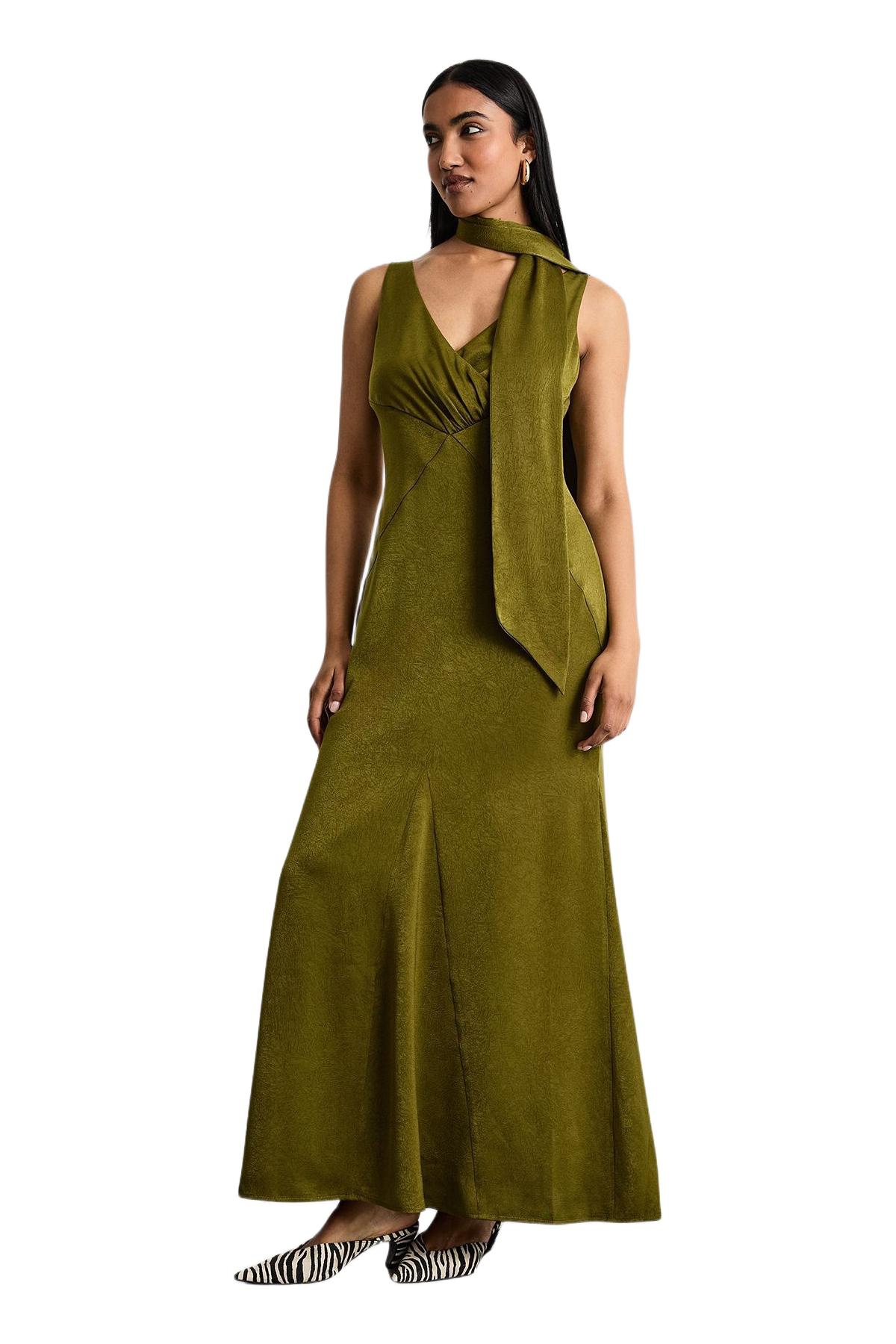 Click here for Warehouse Womens Plain Scarf Detail Tie Neck Maxi... prices