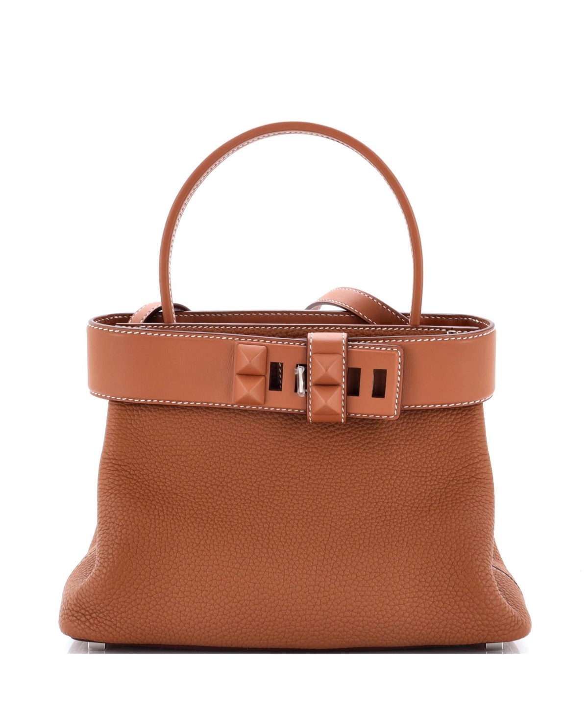 Click here for Pre-Owned HERMES Medor Handbag Togo - Brown prices