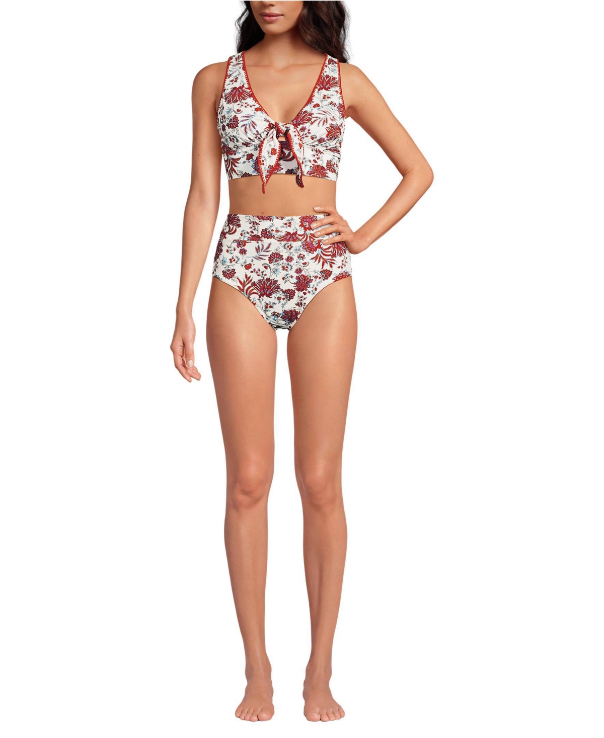 Click here for Lands End Womens Whipstitch Bikini Set - Egret whi... prices