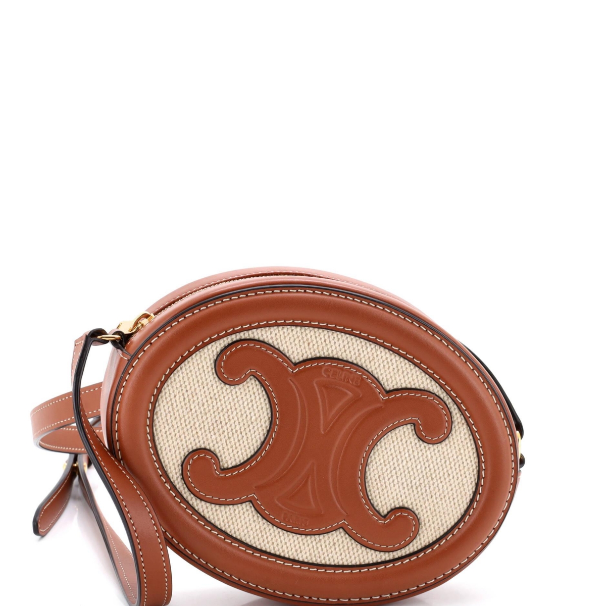 Click here for Pre-Owned Celine Triomphe Oval Crossbody Bag Canva... prices