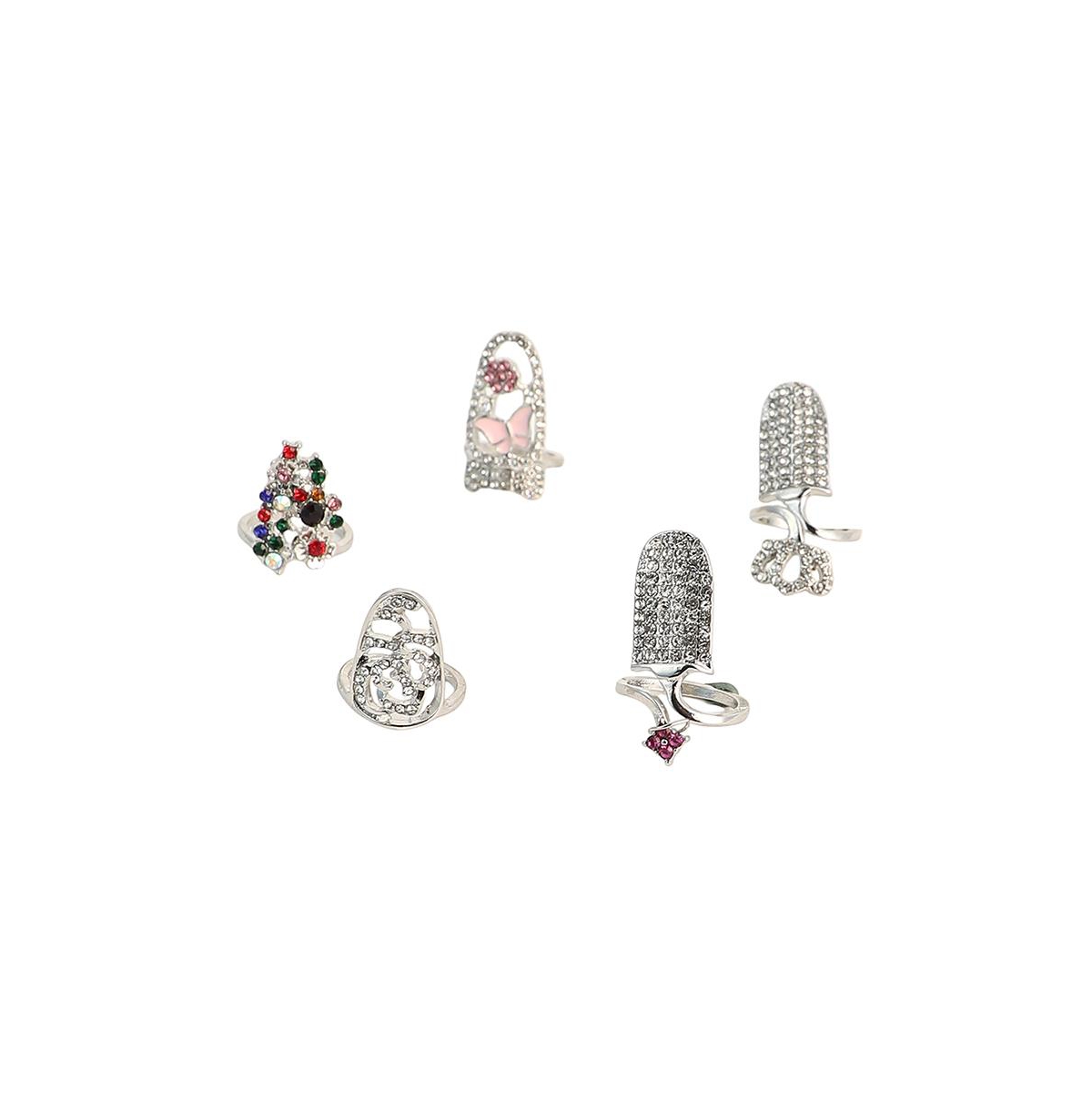 Click here for Sohi Womens The Regal-Papillon Nail Rings - Metall... prices