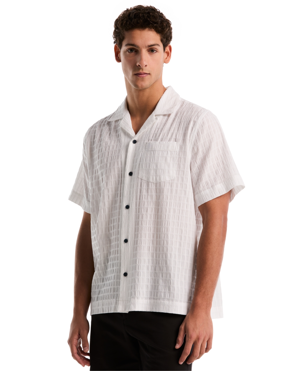 Click here for Original Penguin Mens Seersucker Camp Shirt - Brig... prices