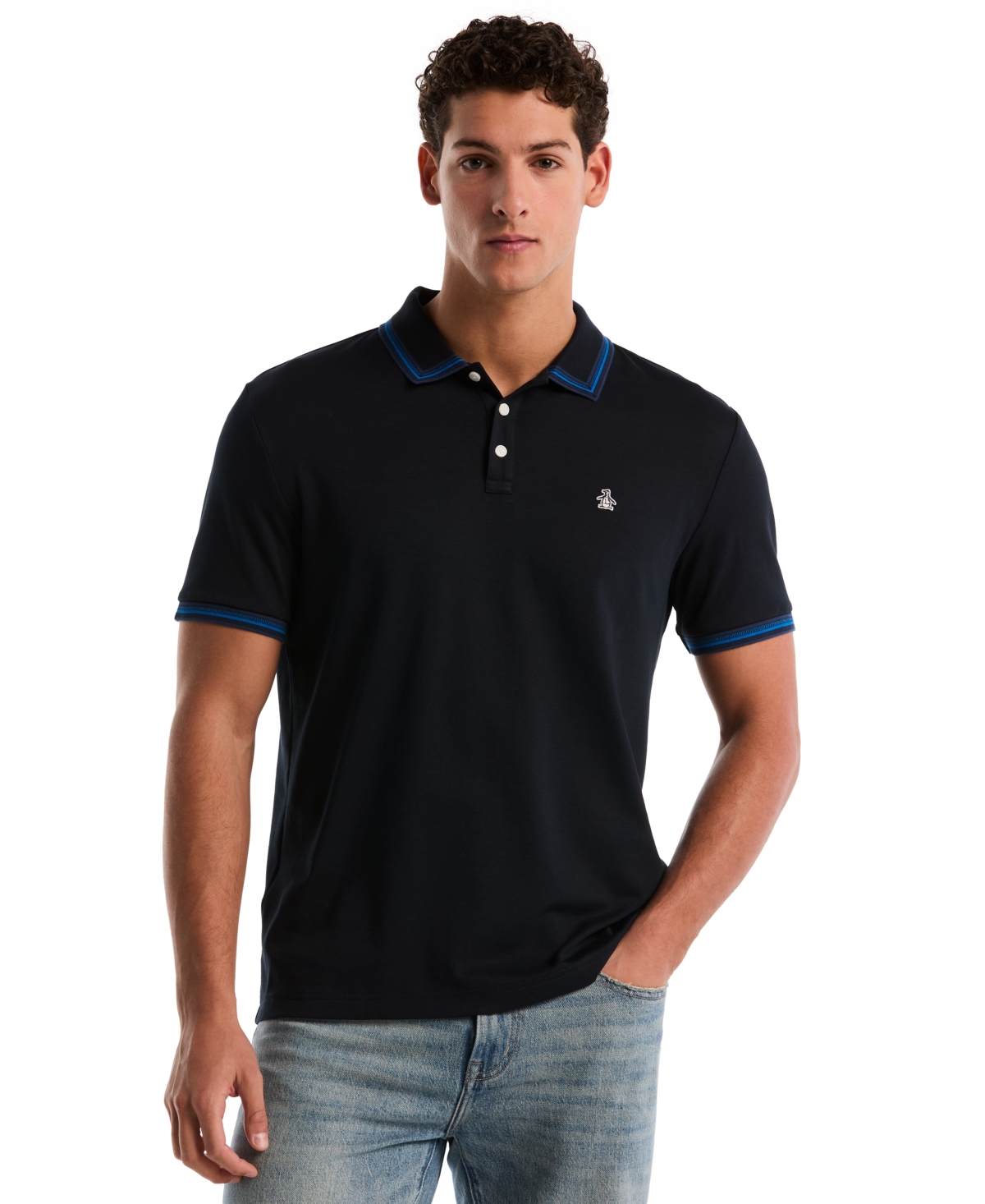 Click here for Original Penguin Mens Slim-Fit Polo Shirt - Dark S... prices