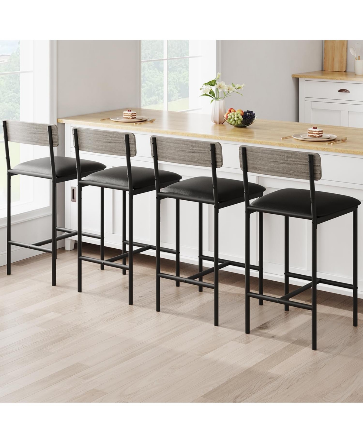 Click here for homfan 4 Set of 25.5 Inch Counter Height Upholster... prices
