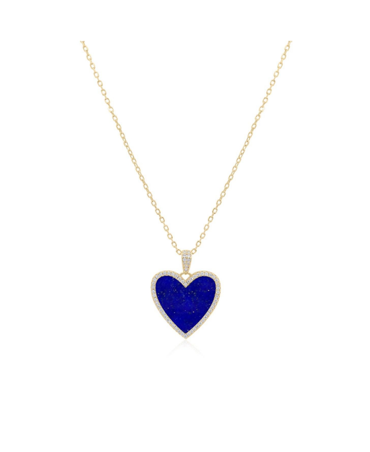 Click here for The Lovery Large Lapis Cz Halo Heart Necklace 14K... prices