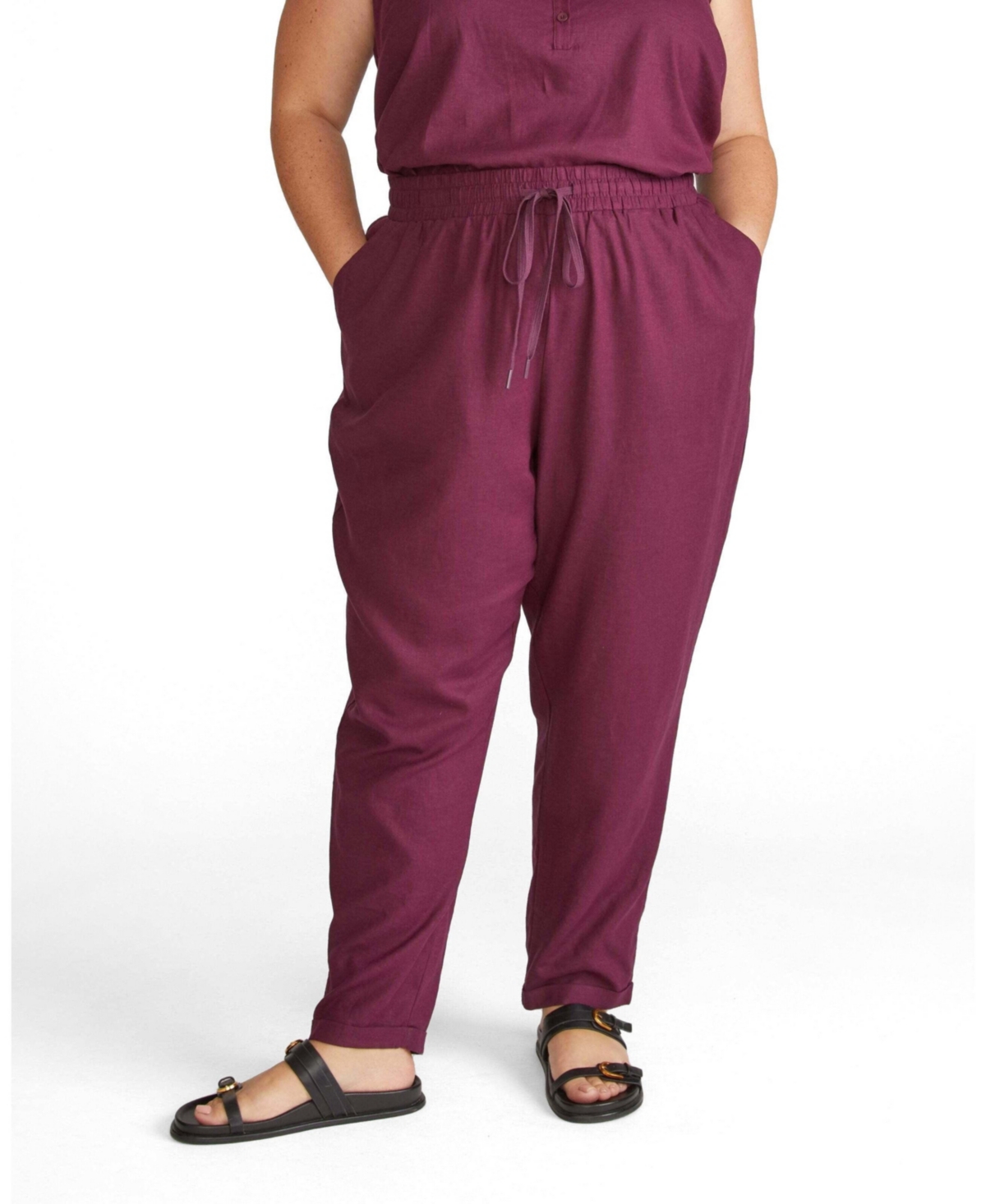 Click here for Universal Standard Plus Size Sayville Linen Drawst... prices