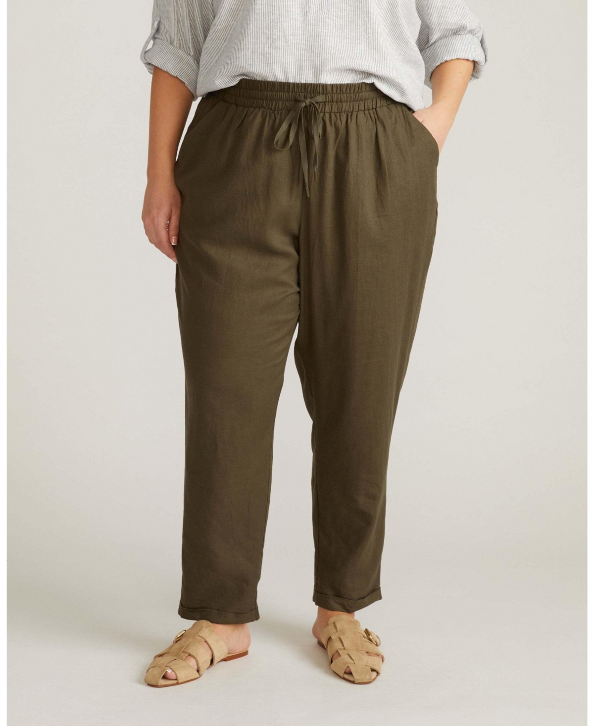 Click here for Universal Standard Plus Size Sayville Linen Drawst... prices