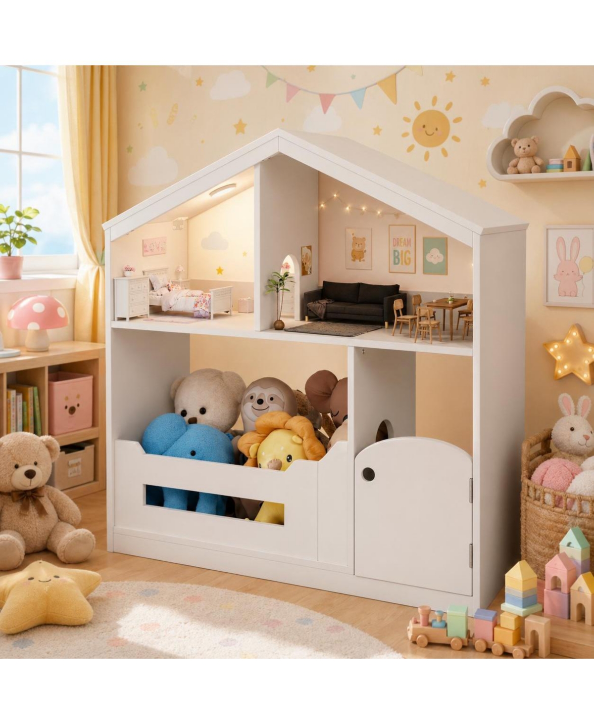 Click here for homfan 2-Tier Kids Bookshelf and Toy Storage with... prices