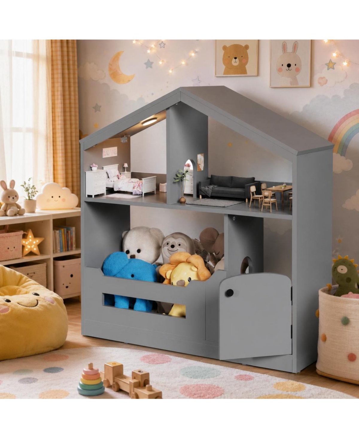 Click here for homfan 2-Tier Kids Bookshelf and Toy Storage with... prices