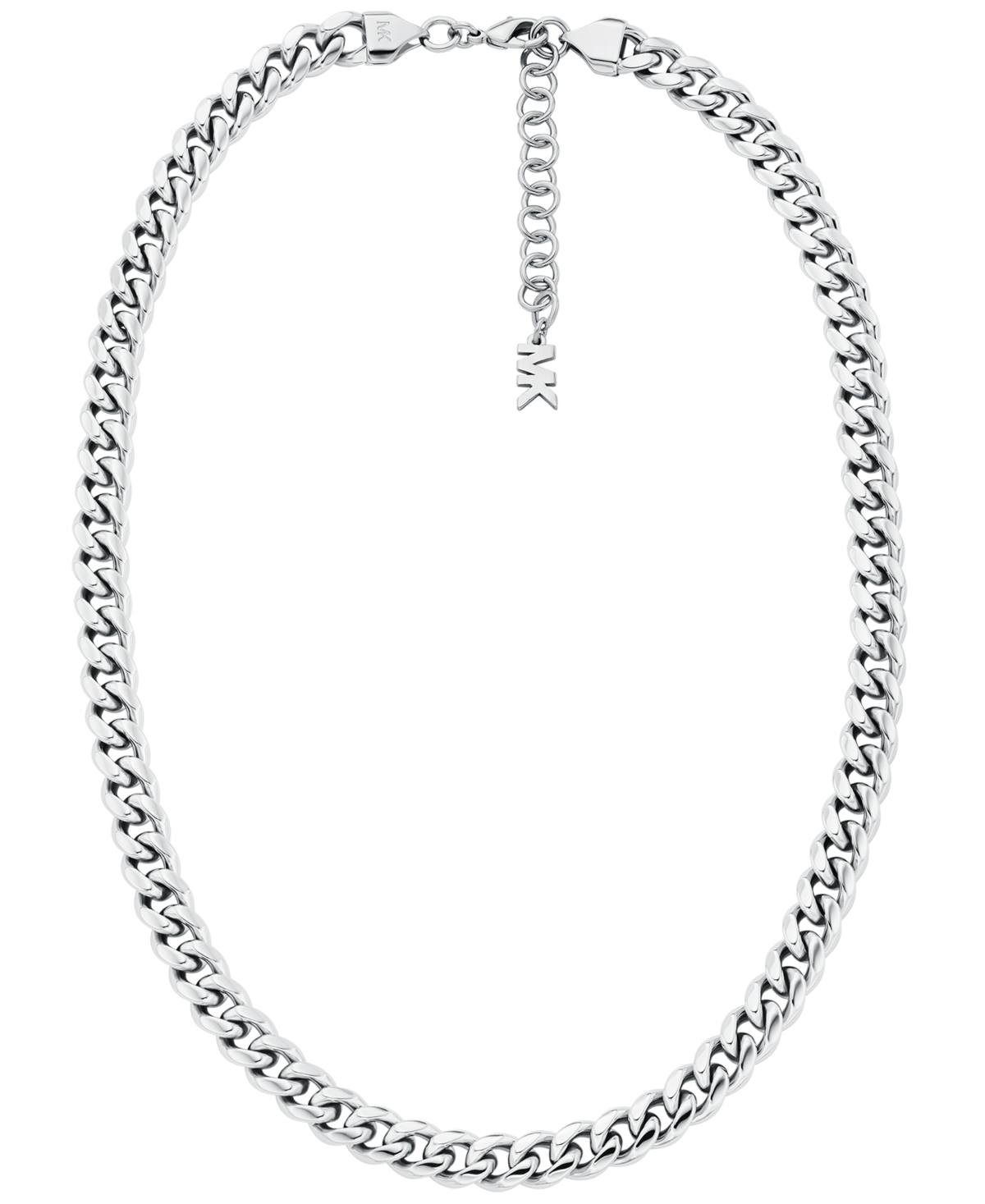 Click here for Michael Kors Faceted Curb Chain Necklace - Silver prices