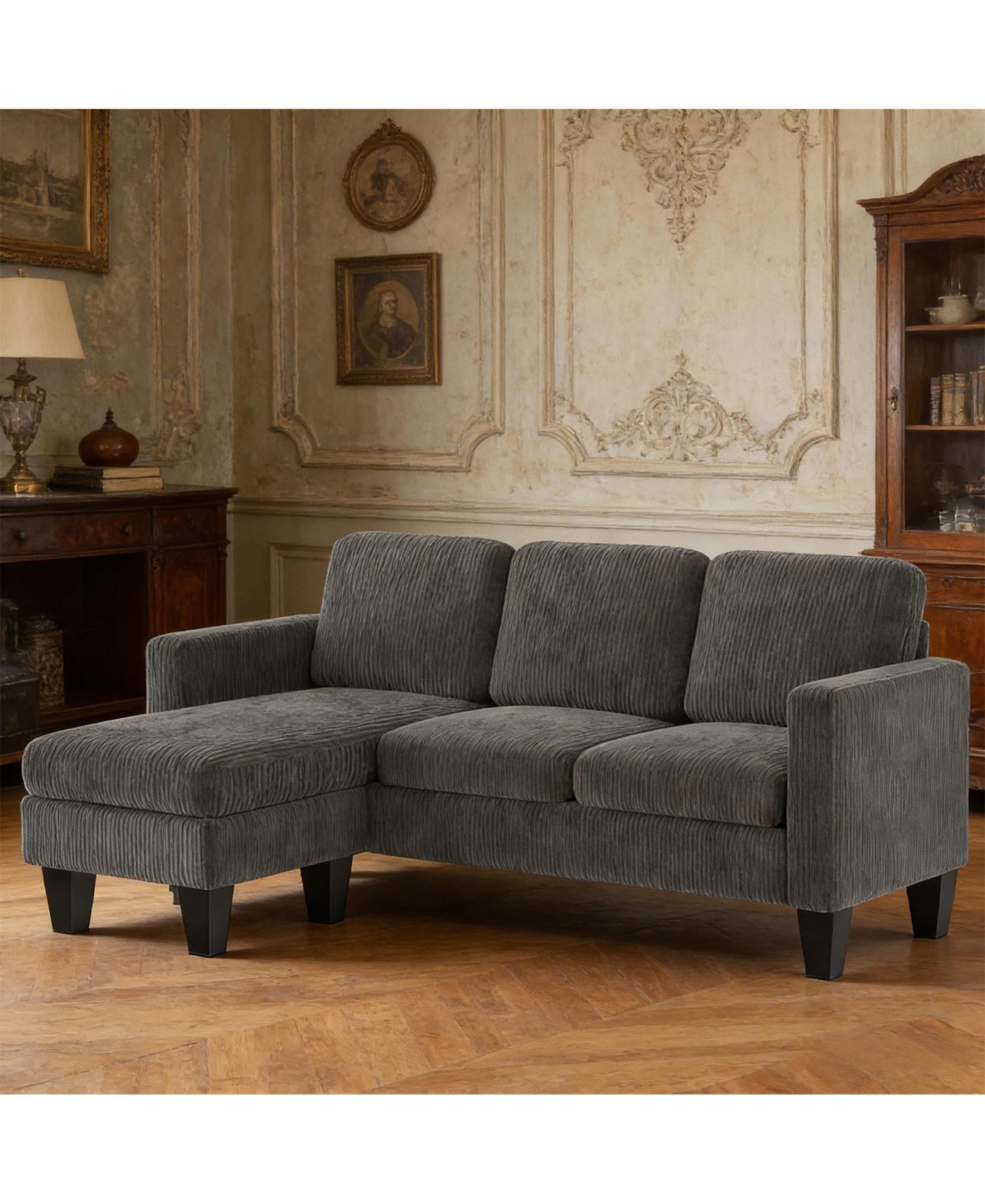 Click here for Clihome L-Shaped Conversation Sofa Corduroy Sectio... prices