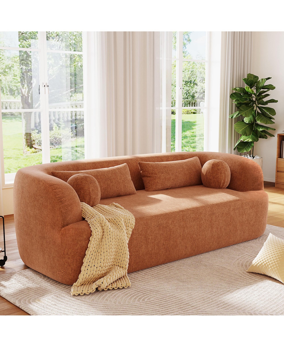 Click here for Rainsken 86 Curved Cloud Sofa  Chenille Boneless C... prices
