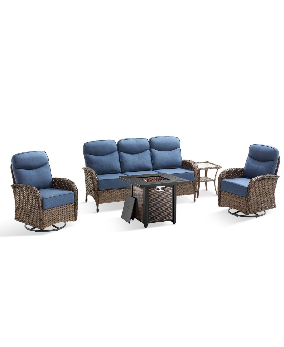 Click here for Pocassy 5-Piece Patio Furniture Set with Fire Pit... prices