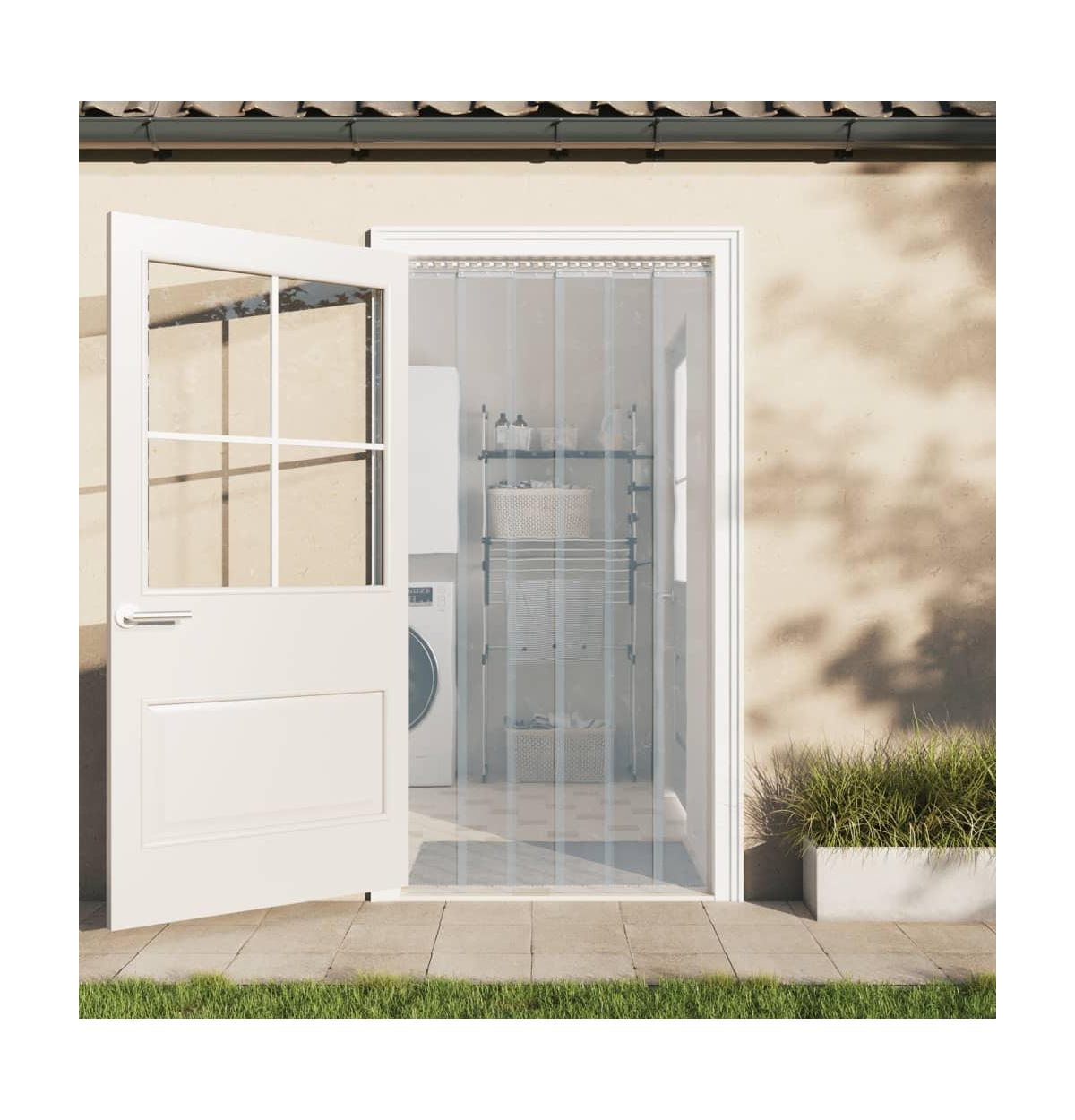 Click here for vidaXL Door Curtain Transparent Pvc - Transparent prices