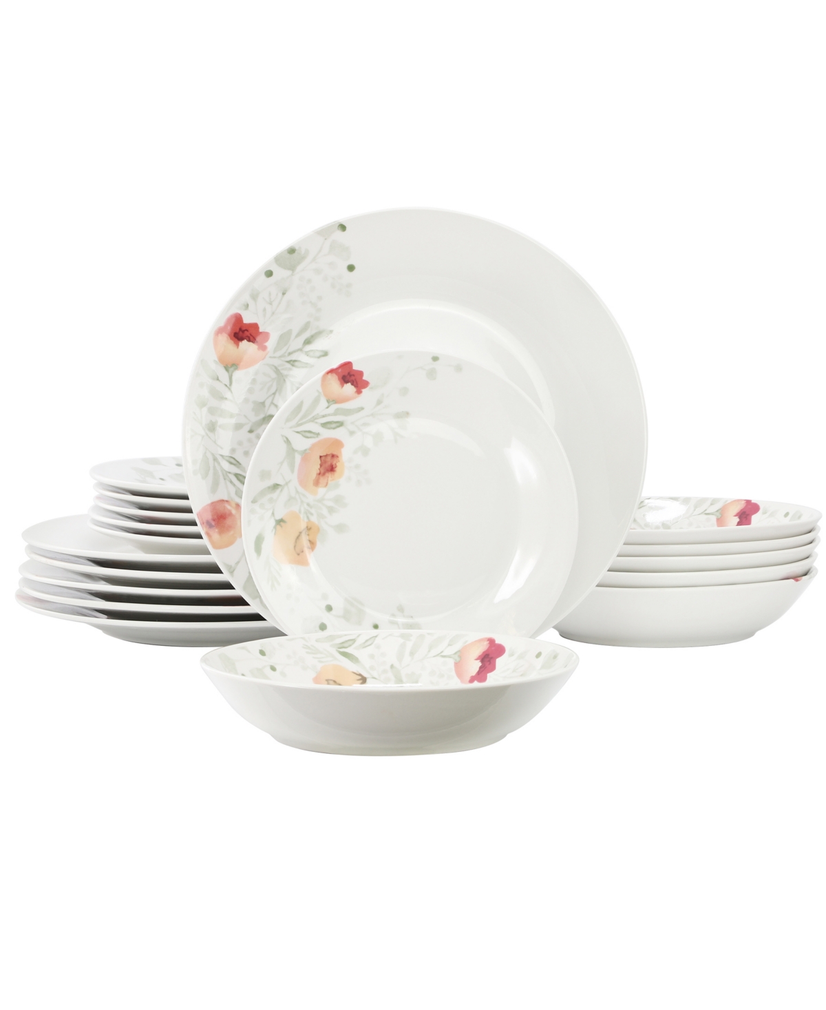 Click here for Elama Poppy 18-Piece Dinnerware Set  Service For 6... prices