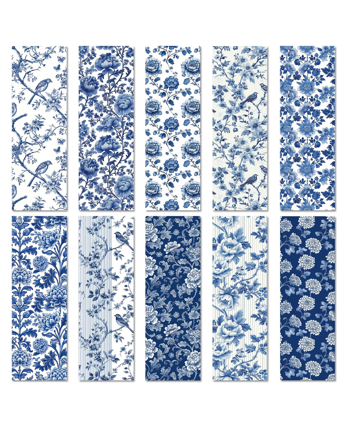 Click here for Gnuadz Chinoiserie Floral Bookmarks Set - Blue and... prices