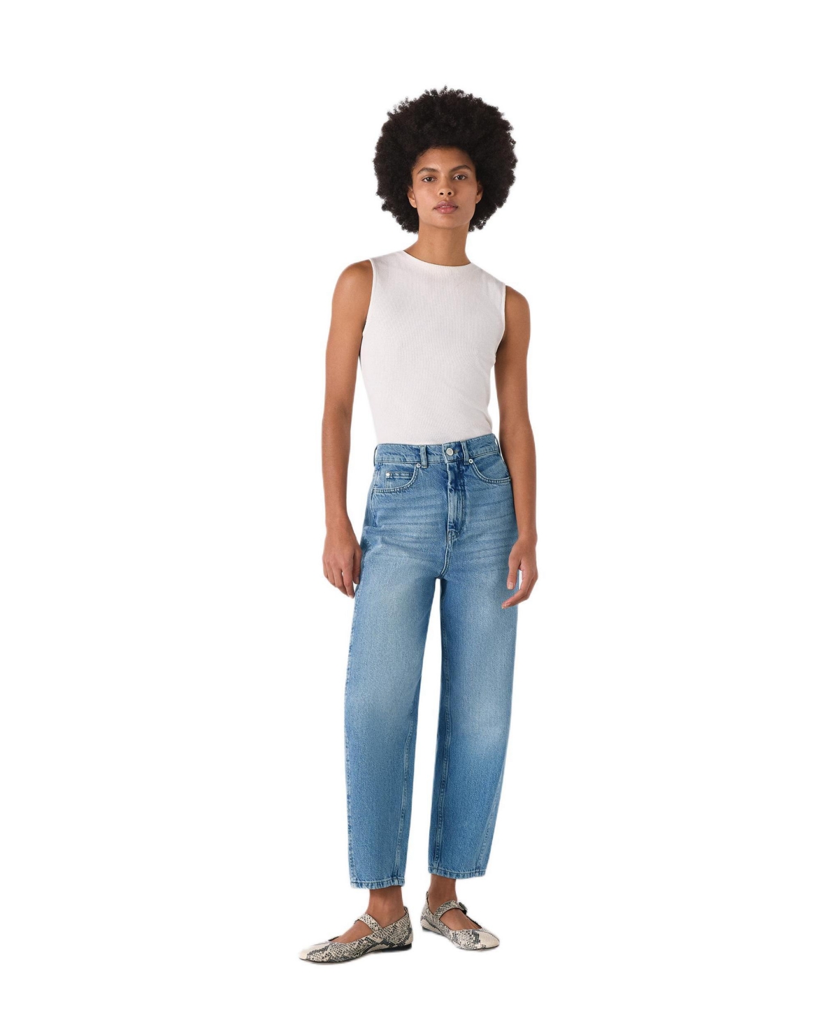 Click here for Whistles Womens Authentic Barrel Leg Jean - Light/... prices