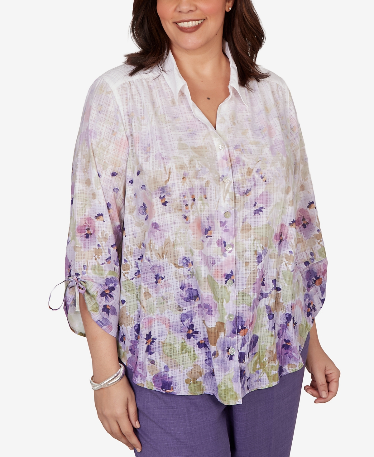 Click here for Alfred Dunner Plus Size Grand Bazaar Floral Ombre... prices