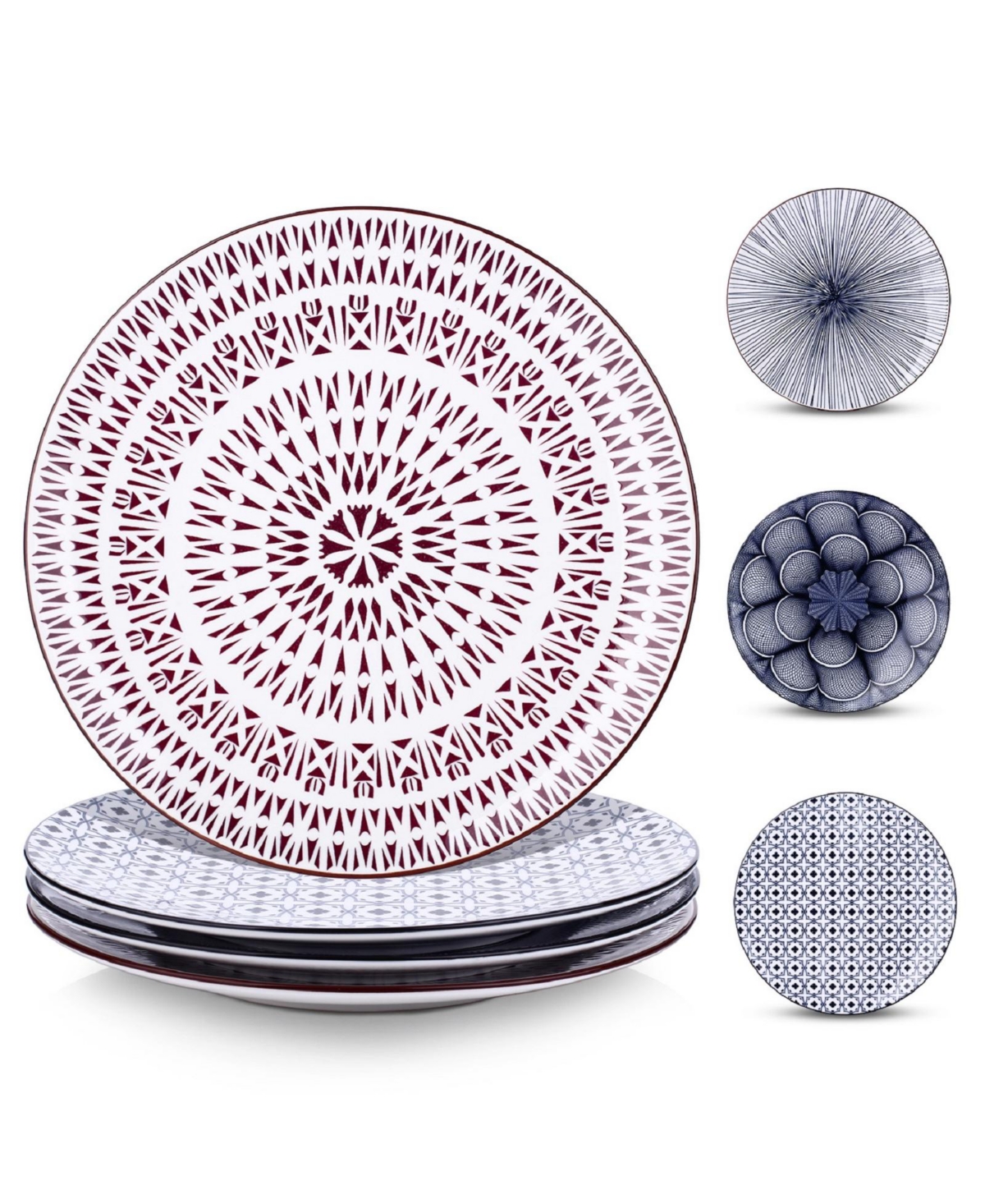 Click here for 10 Porcelain Ceramic Dinner Plates with 4 Patterns... prices