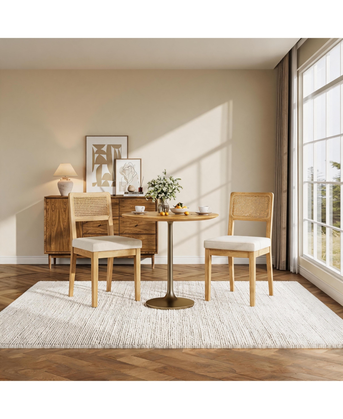Click here for homfan Modern Armless Rattan Dining Chairs  Set of... prices