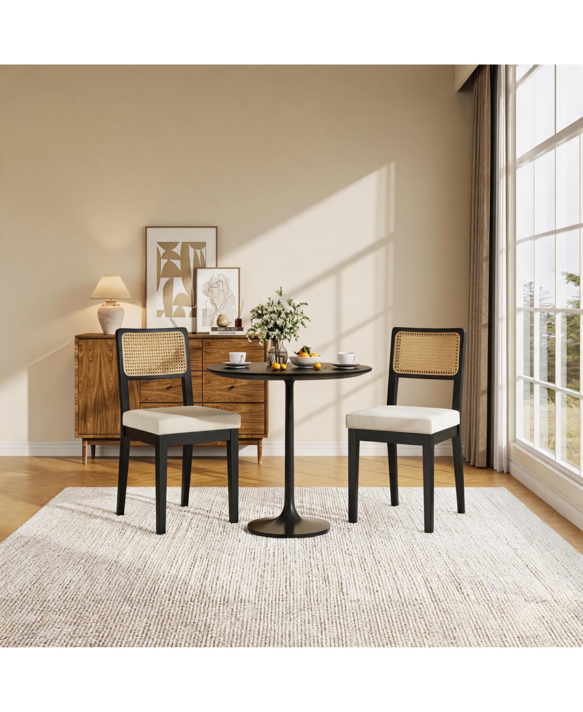 Click here for homfan Modern Armless Rattan Dining Chairs  Set of... prices