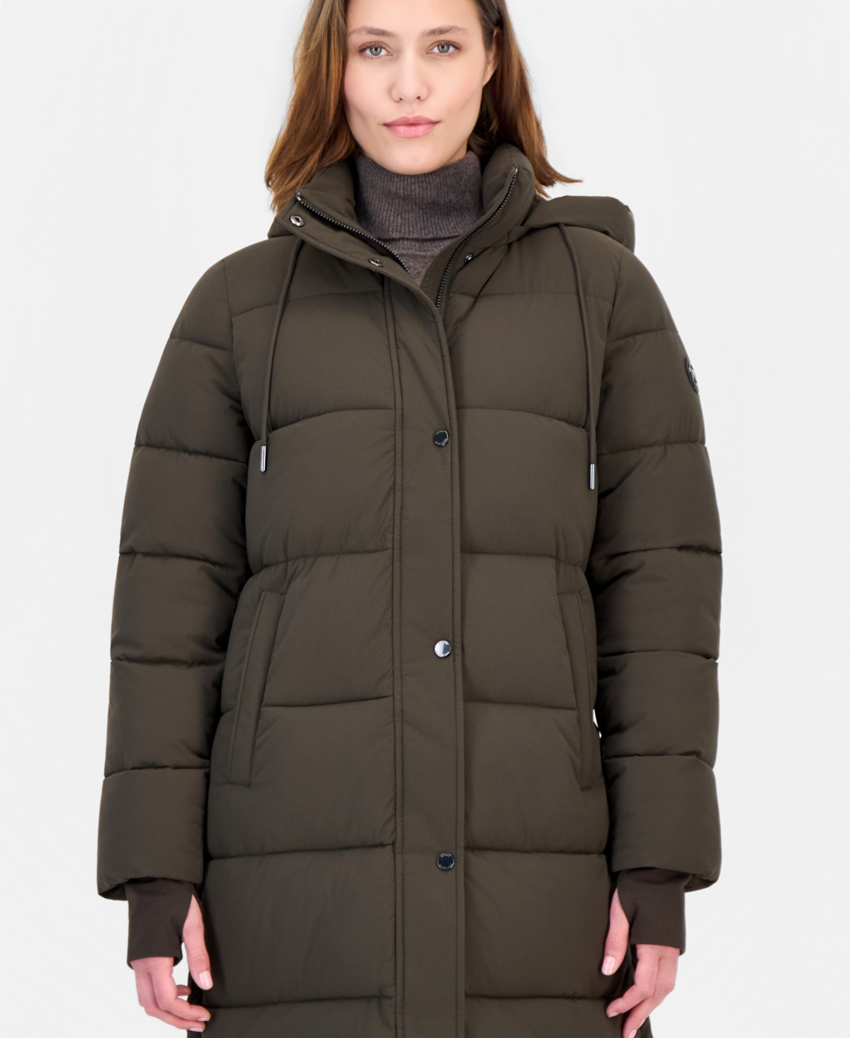 Click here for Michael Kors Womens Hooded Drawstring Quilted Maxi... prices