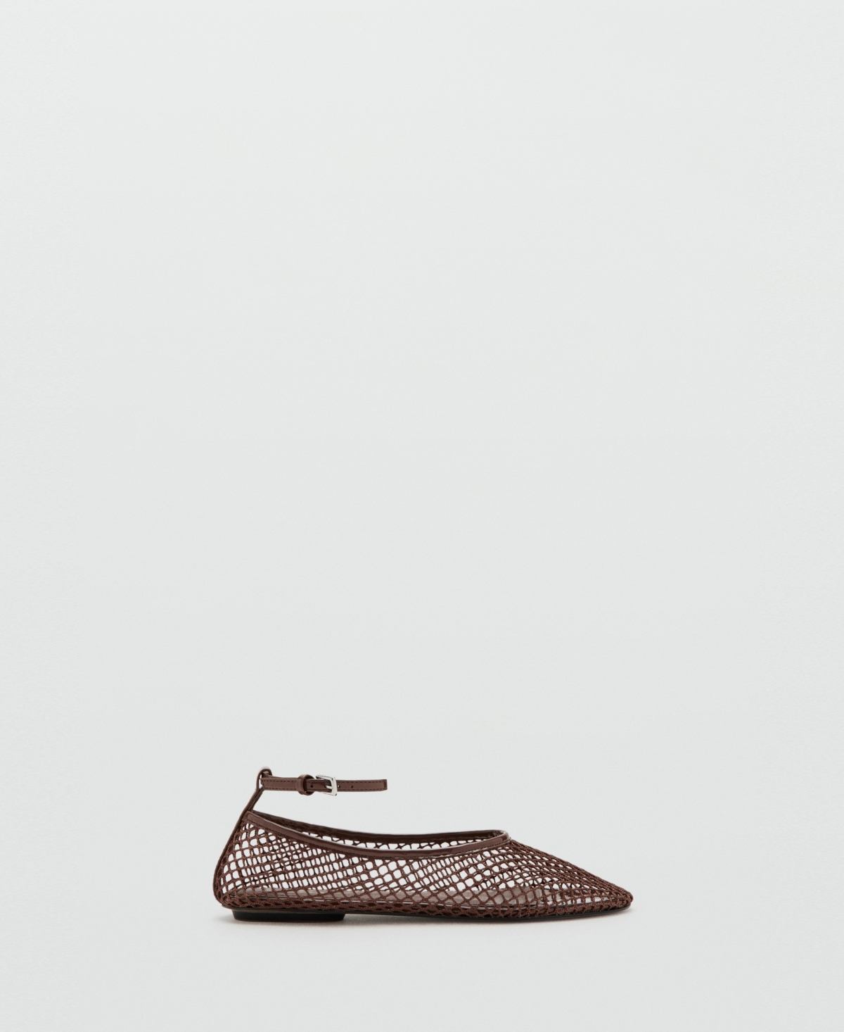 Click here for Mango Womens Mesh Bracelet Ballet Flats - Chocolat... prices
