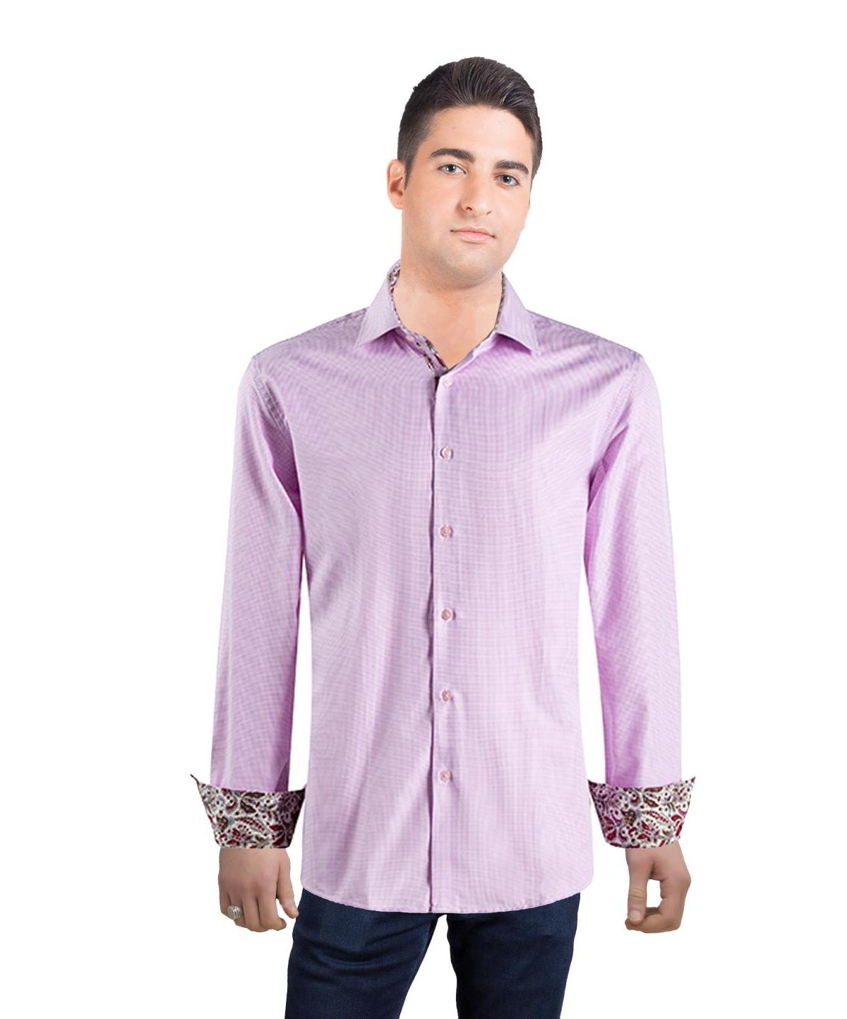 Click here for Elie Balleh Mens Slim Fit Houndstooth Dress Shirt... prices