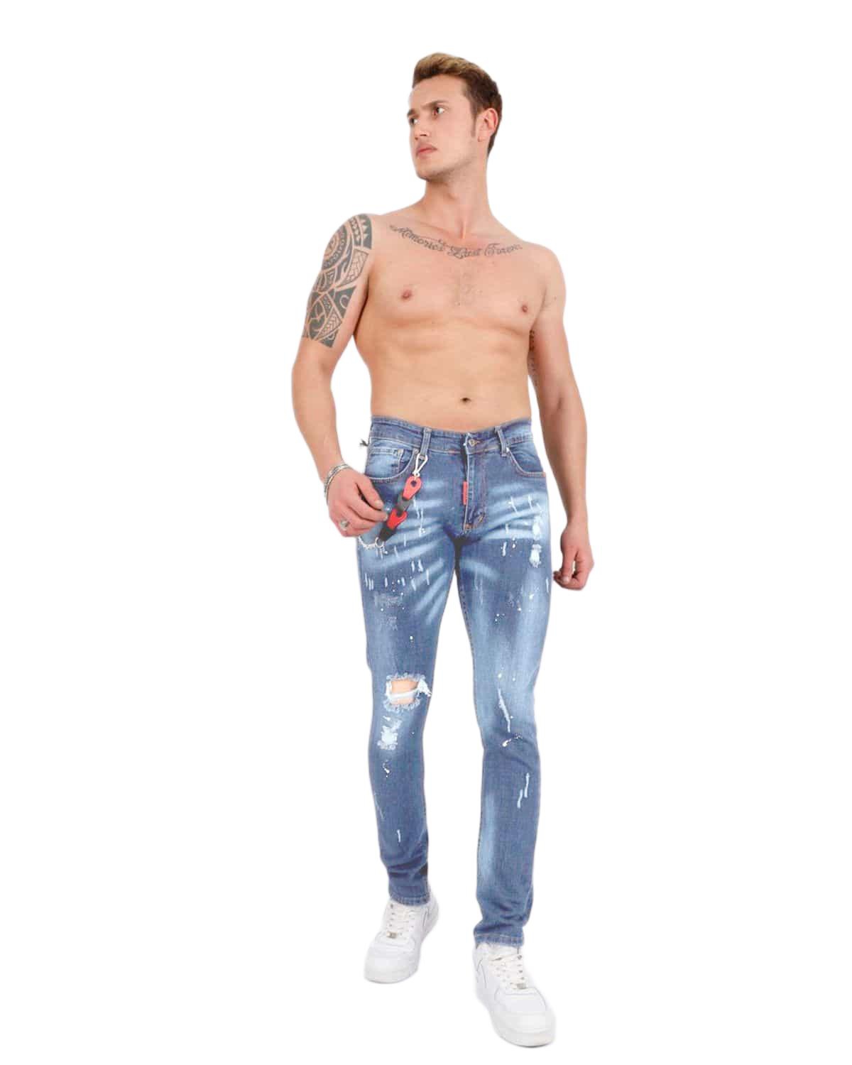 Click here for Elie Balleh Mens Classic Dark Wash Denim - Blue prices