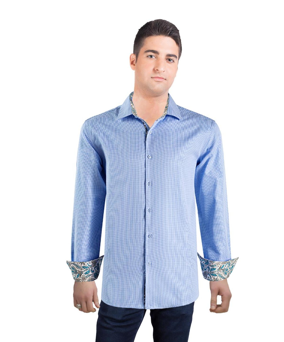 Click here for Elie Balleh Mens Slim Fit Houndstooth Dress Shirt... prices