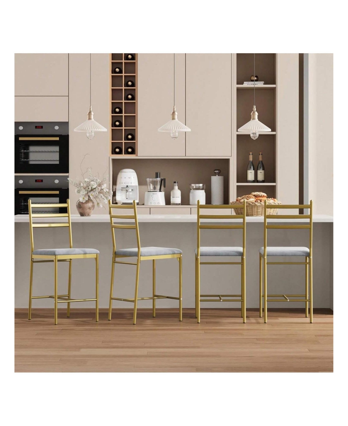Click here for gaomon Bar Stools Set Of 2/4  Faux Leather Bar Cha... prices