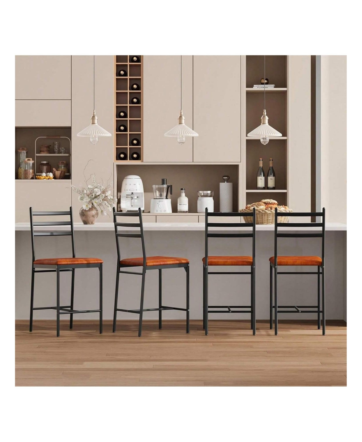 Click here for gaomon Bar Stools Set Of 2/4  Faux Leather Bar Cha... prices