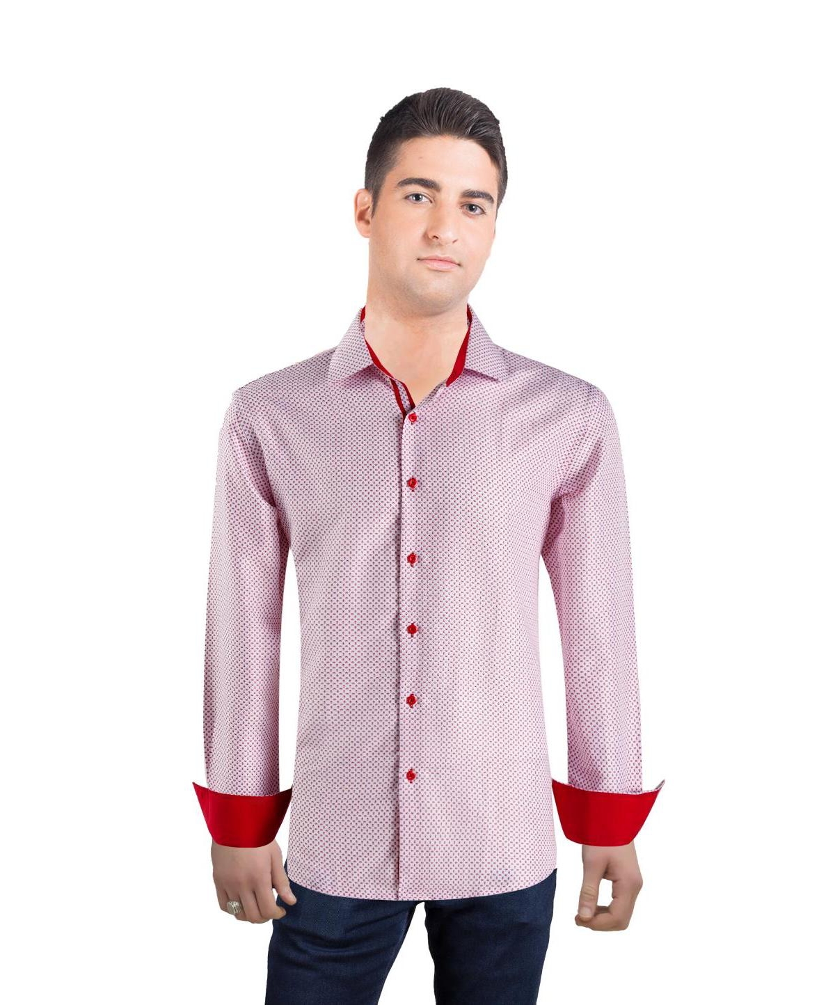 Click here for Elie Balleh Mens Slim Fit Micro Ditsy Button-Down... prices