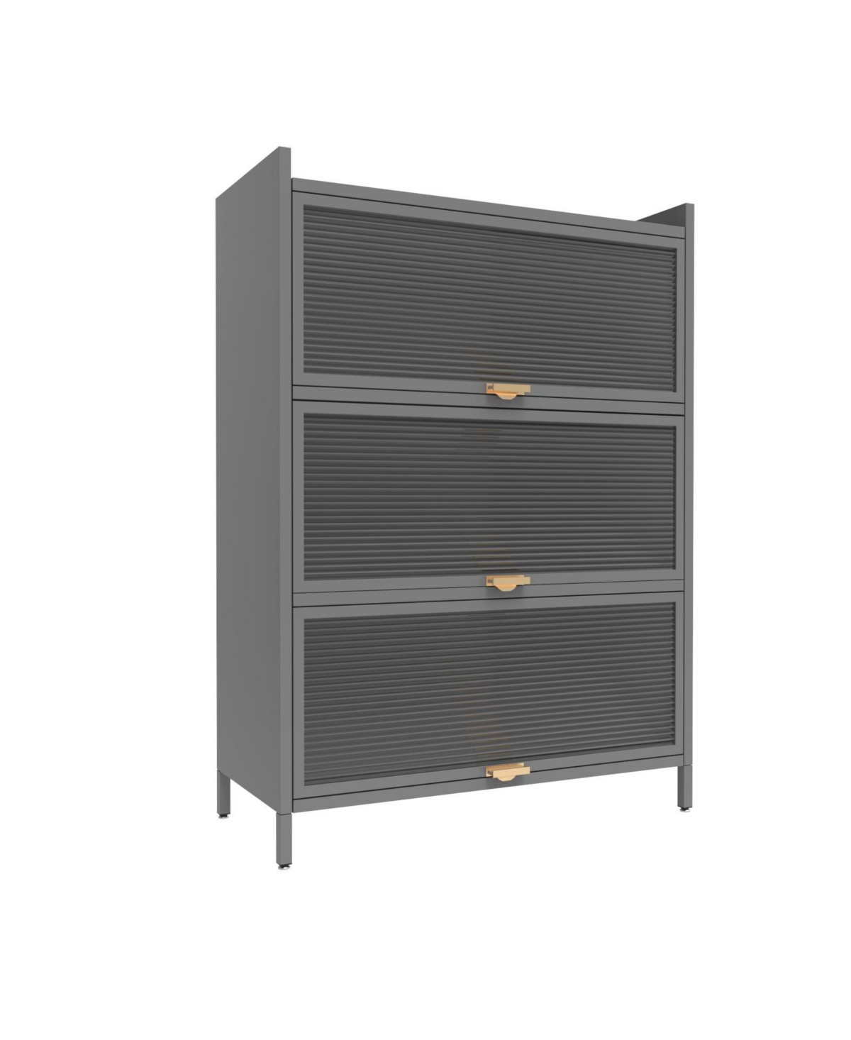 Click here for Zachvo Modern Fluted Glass 2-Door Metal Pantry Cab... prices