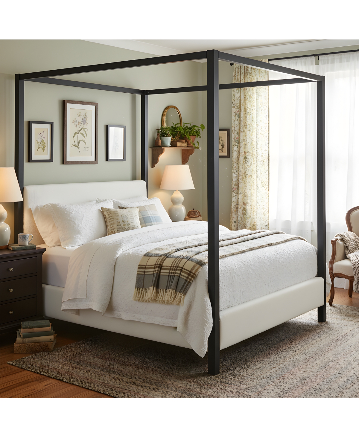 Click here for Streamdale Furniture Modern Metal Canopy Bed with... prices