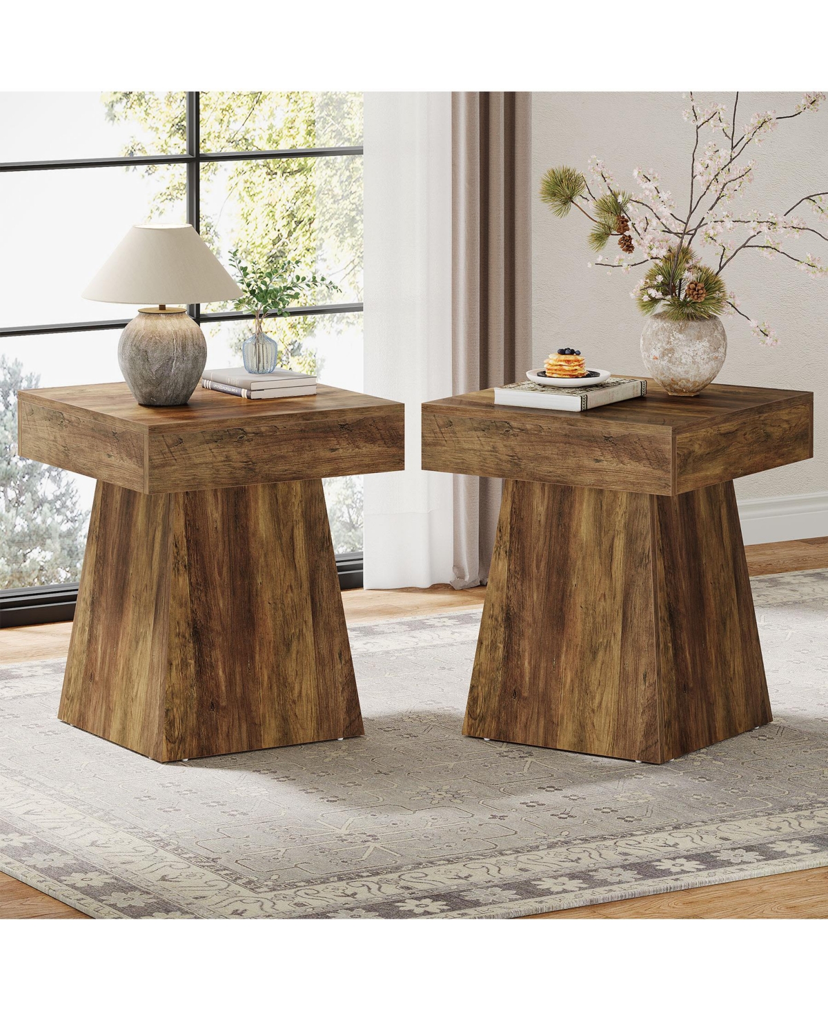 Click here for Tribesigns Square Side Table Set of 2  Farmhouse S... prices