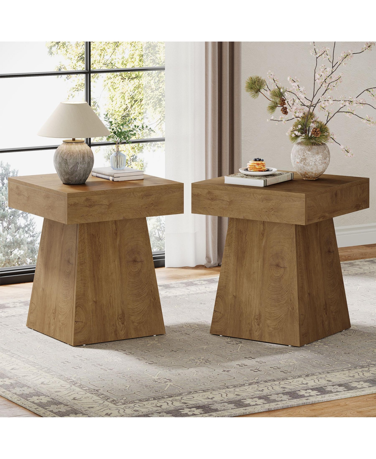 Click here for Tribesigns Square Side Table Set of 2  Farmhouse S... prices