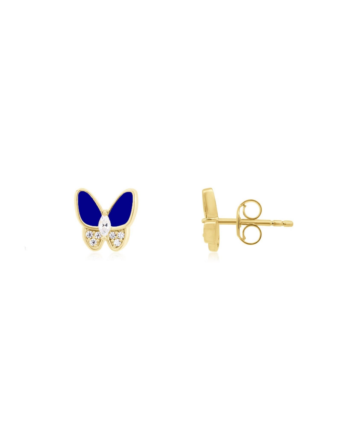 Click here for The Lovery Lapis Cz Butterfly Stud Earrings 14K Go... prices
