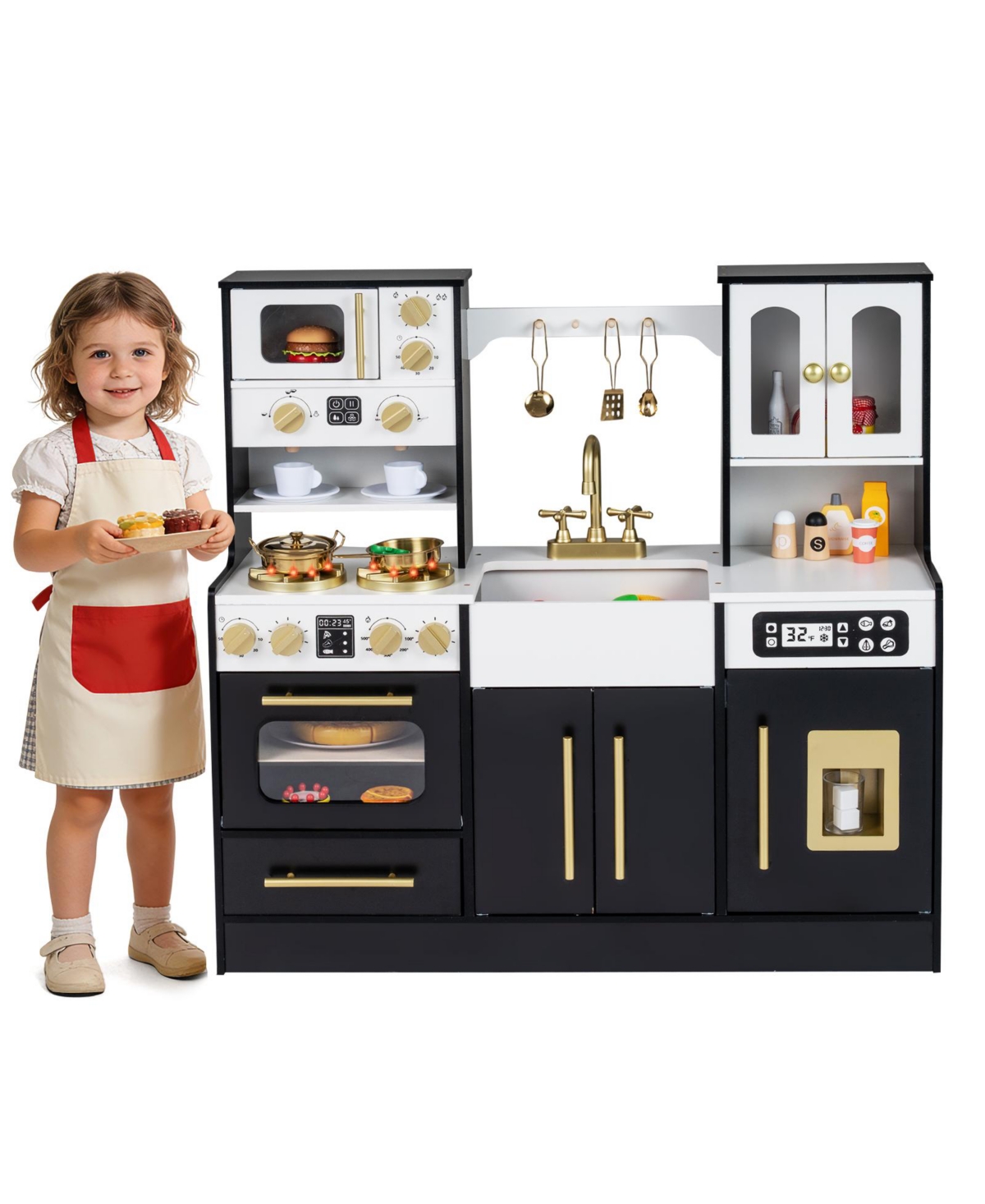 Click here for Gymax Wooden Kitchen Playset w/Realistic Lights an... prices