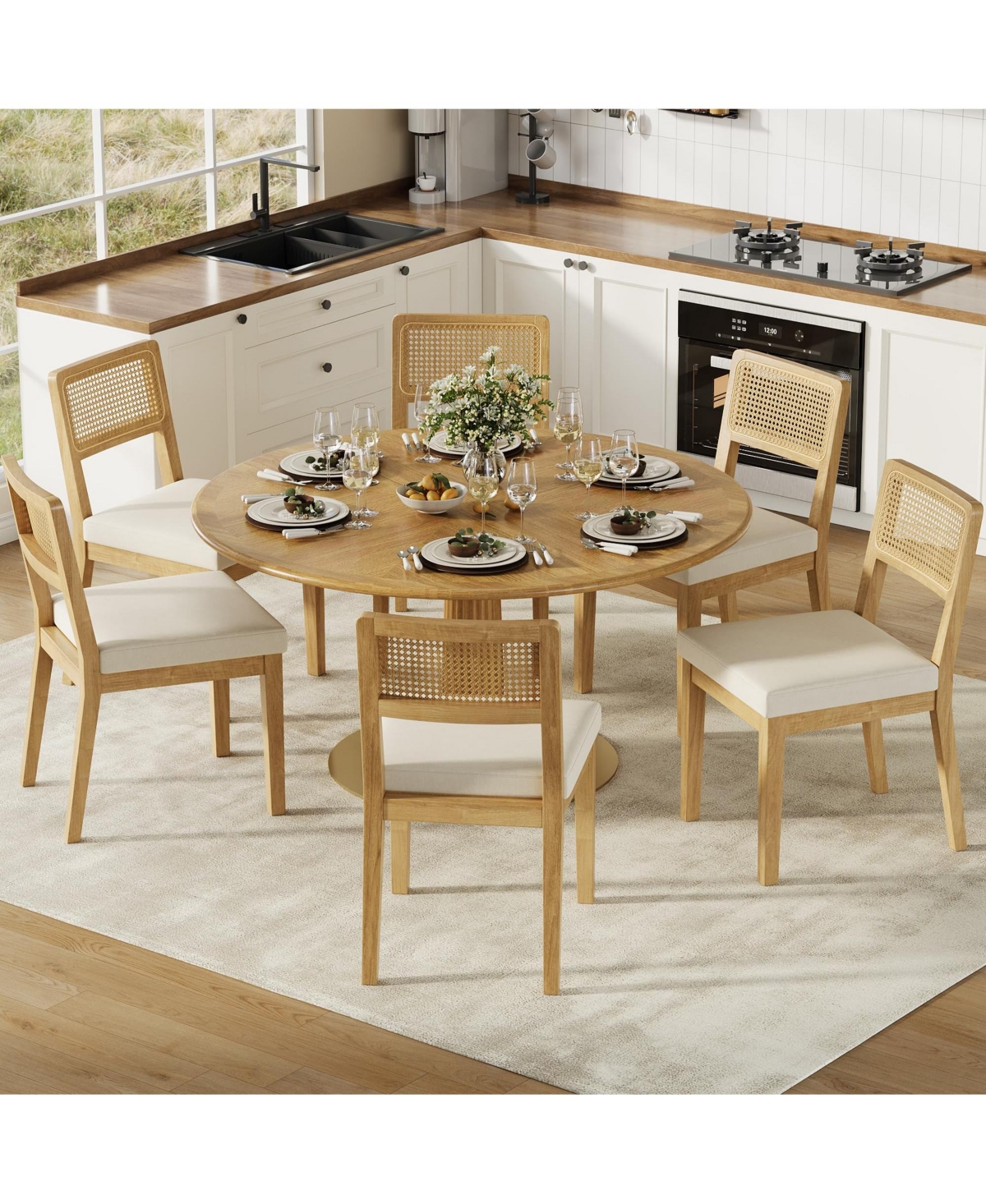 Click here for homfan Modern Armless Rattan Dining Chairs  Set of... prices