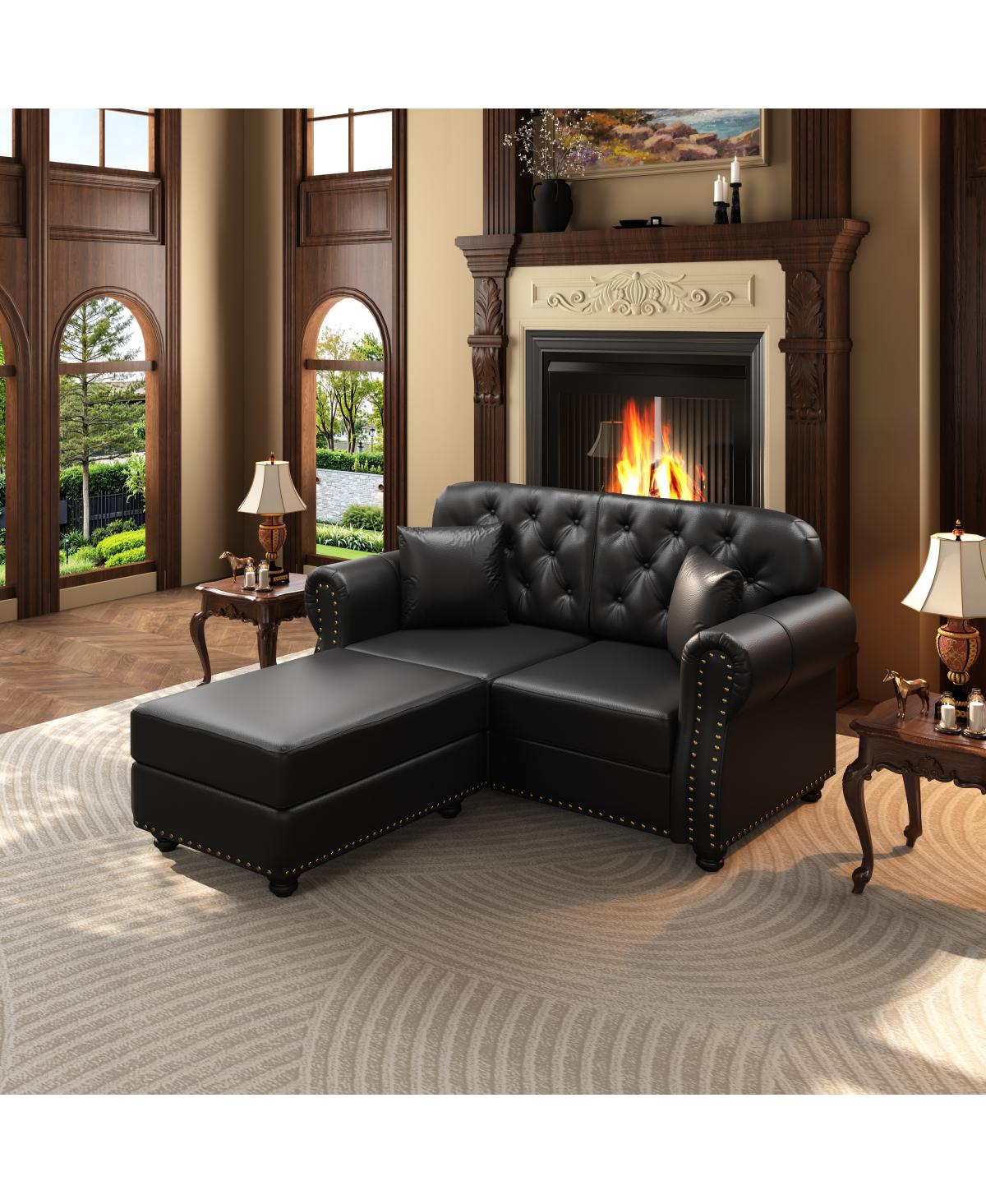 Click here for Streamdale Furniture Faux Leather Chesterfield Sof... prices
