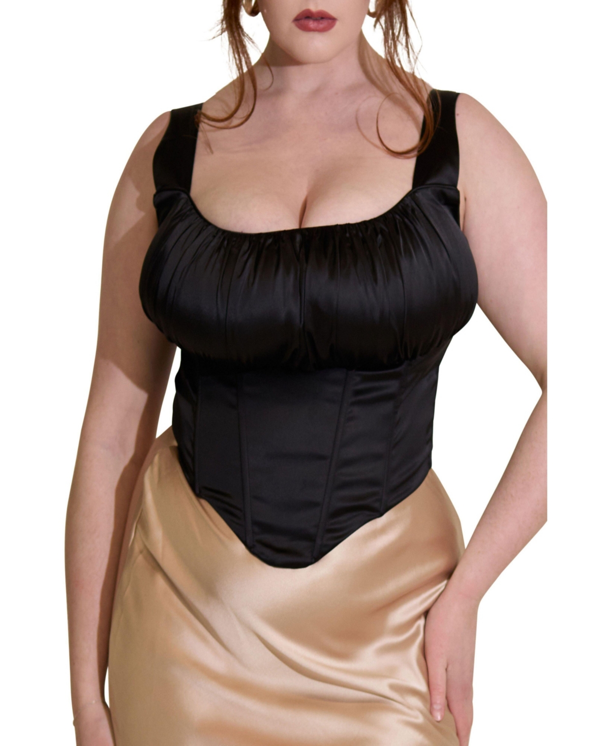 Click here for Taideux Womens Alyssa Fuller Bust Satin Corset Top... prices