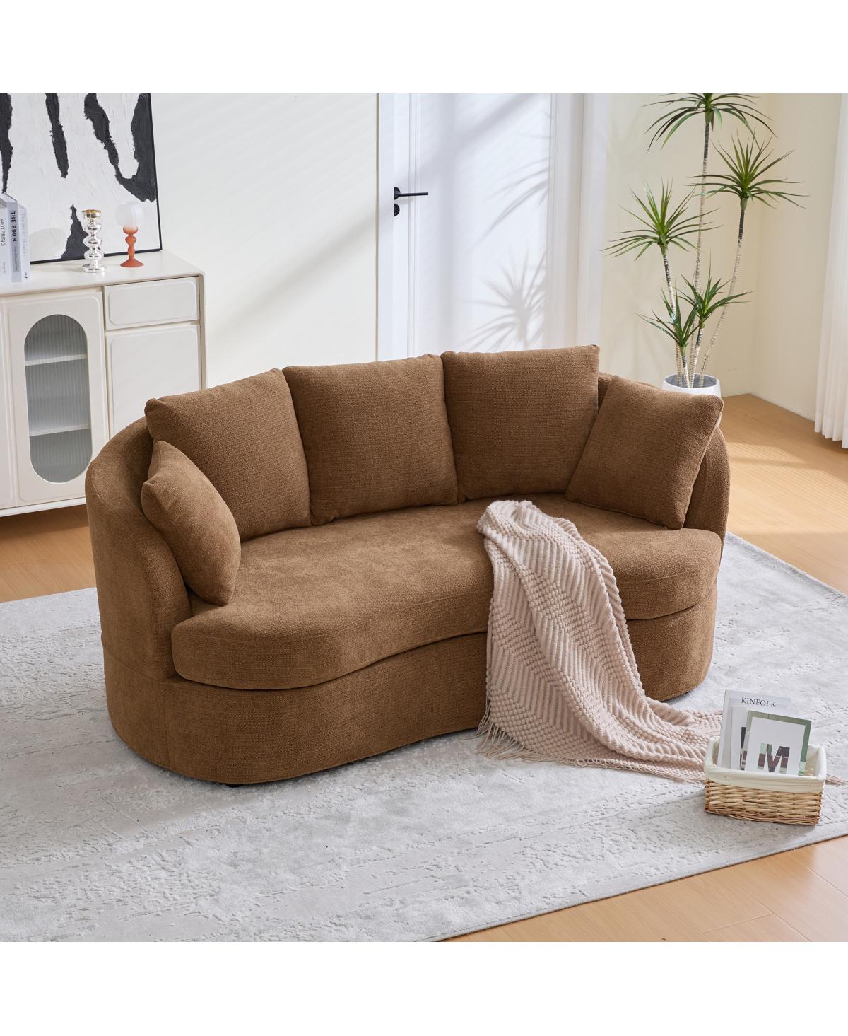 Click here for Streamdale Furniture Wide Modern Curved Plush Chen... prices