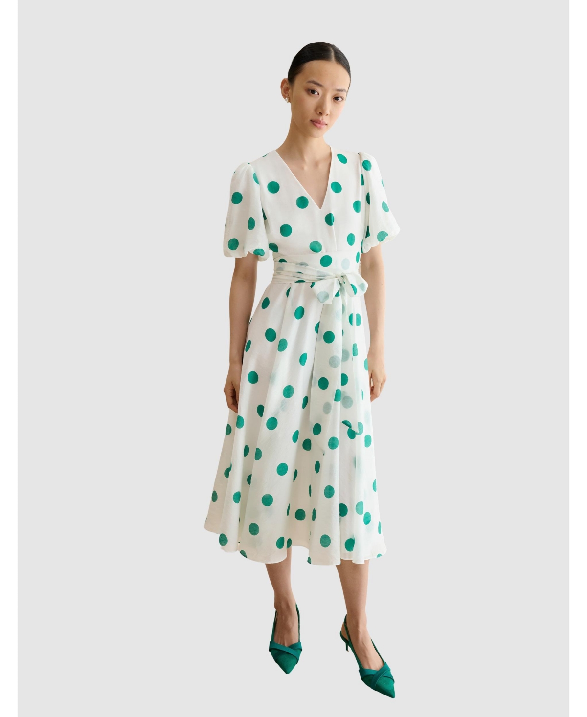 Click here for Hobbs London Womens Barrington Polka Dot Midi Dres... prices