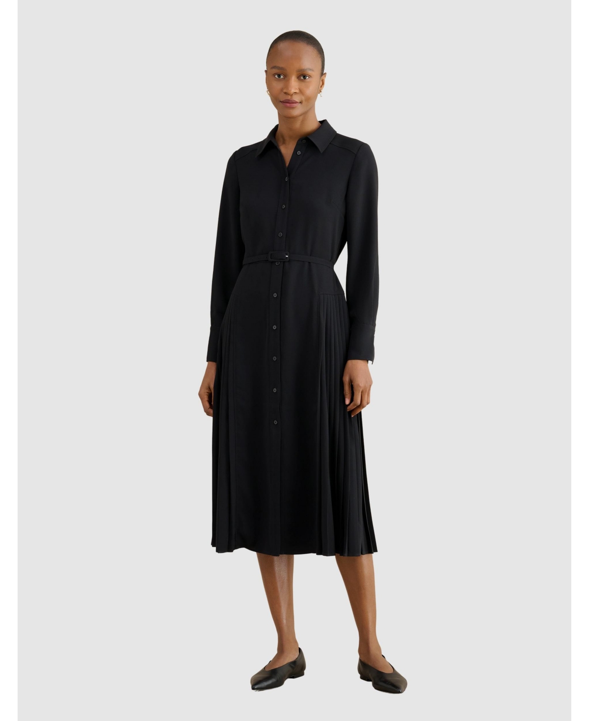 Click here for Hobbs London Womens Ginny Belted Pleated Midi Shir... prices